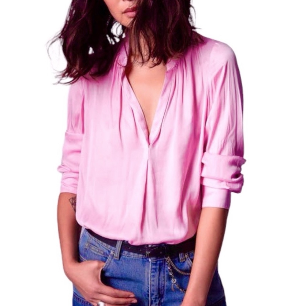 Zadig & Voltaire Tink Satin Long Sleeve Blouse - Gem
